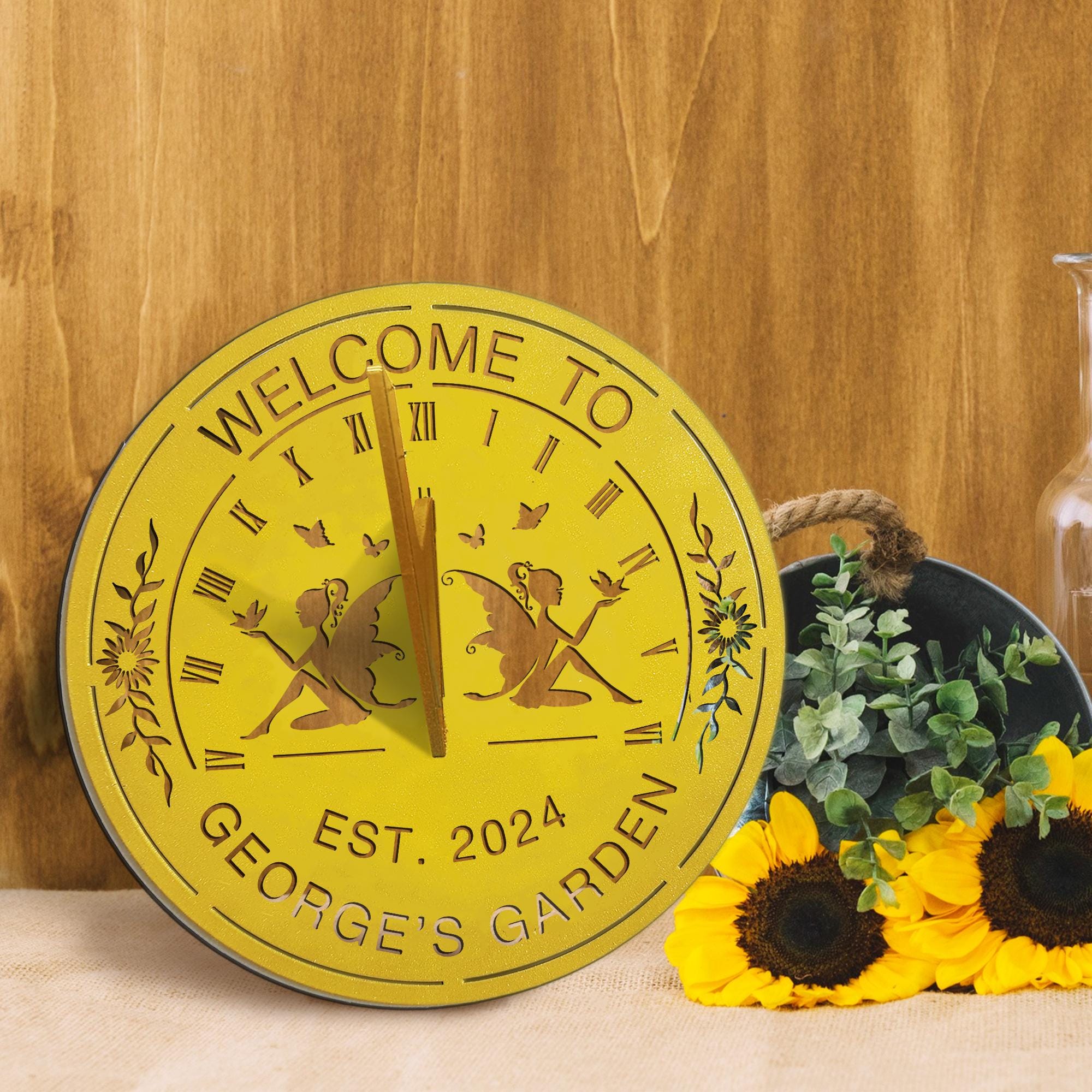 Personalized Fairy Sundial,custom Metal Garden Sundial With Enchanted ...