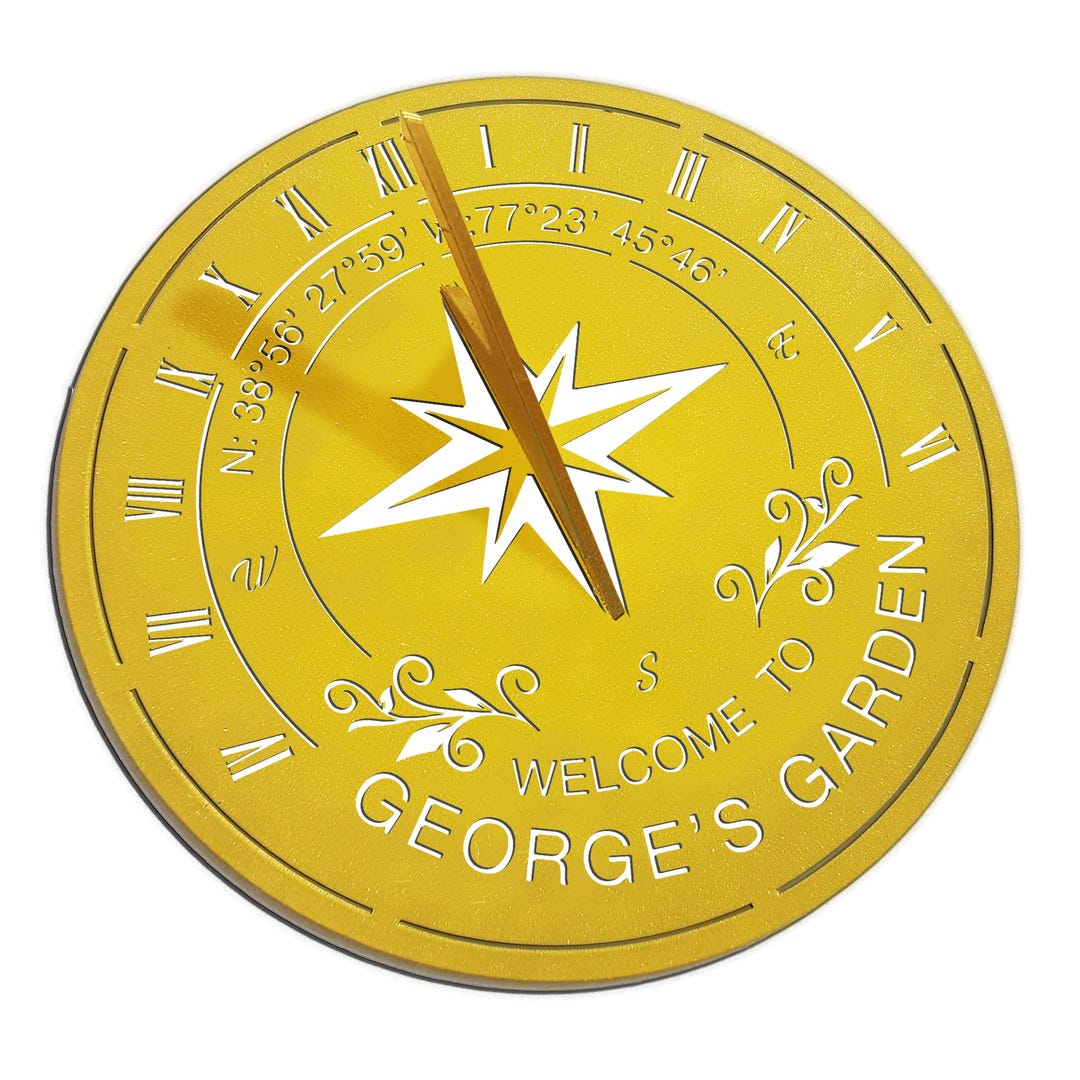 Personalized Nautical Sundial - Custom Metal Garden Compass With ...