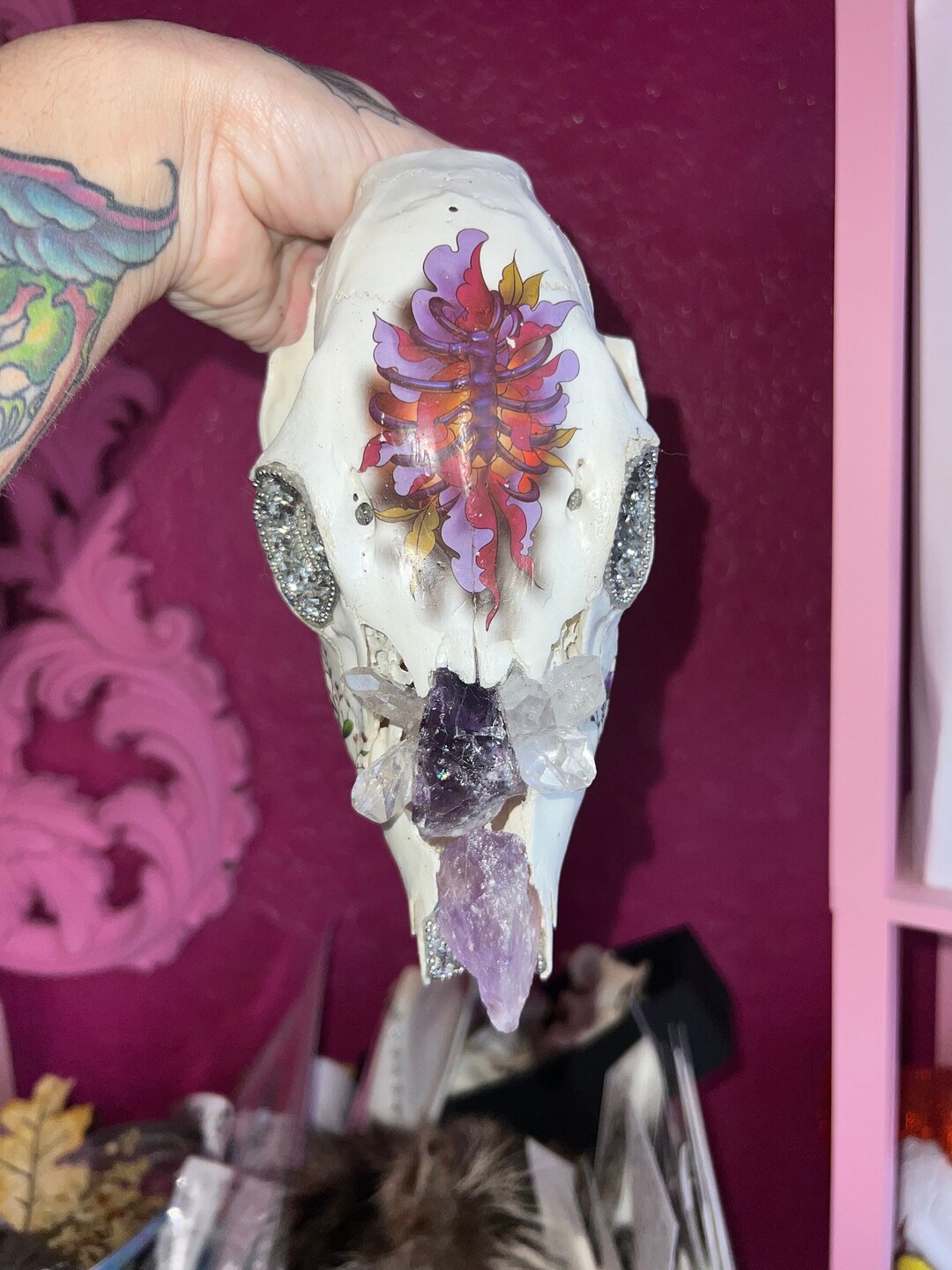 Crystal Encrusted Doe Skull Nightlight - Etsy