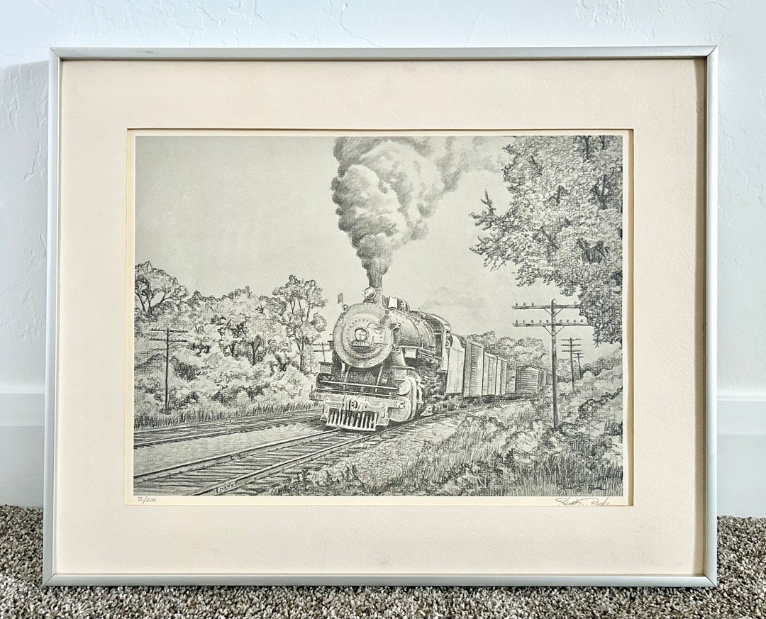Original Handsketched Train by Stuart S. Burk #72/200 - Vintage ...