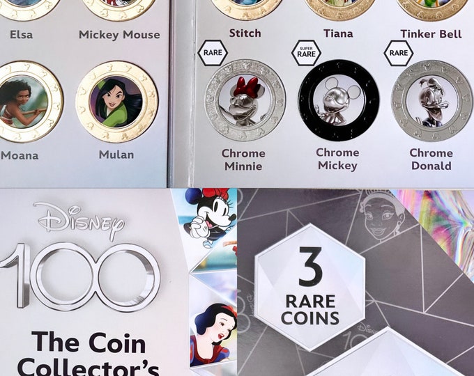 Disney 100th Anniversary Wonderball Coin Collectors Book & 25 Coins ...