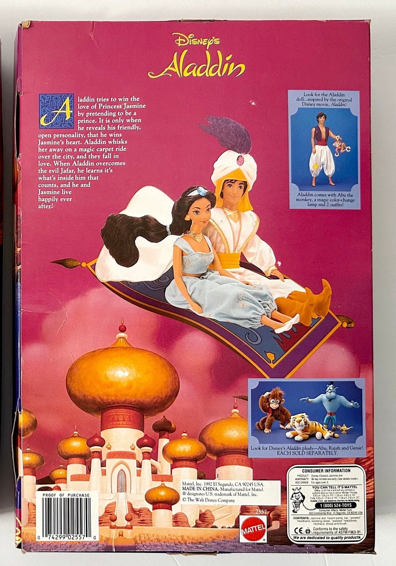 1992 Mattel Disney's Aladdin Doll - Aladdin Barbie - Vintage 1990s - Etsy