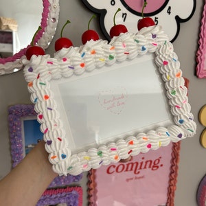 Fake Cake Photo Frame Valentines Day Theme Heart Sprinkles 4x6 / 5x7 ...