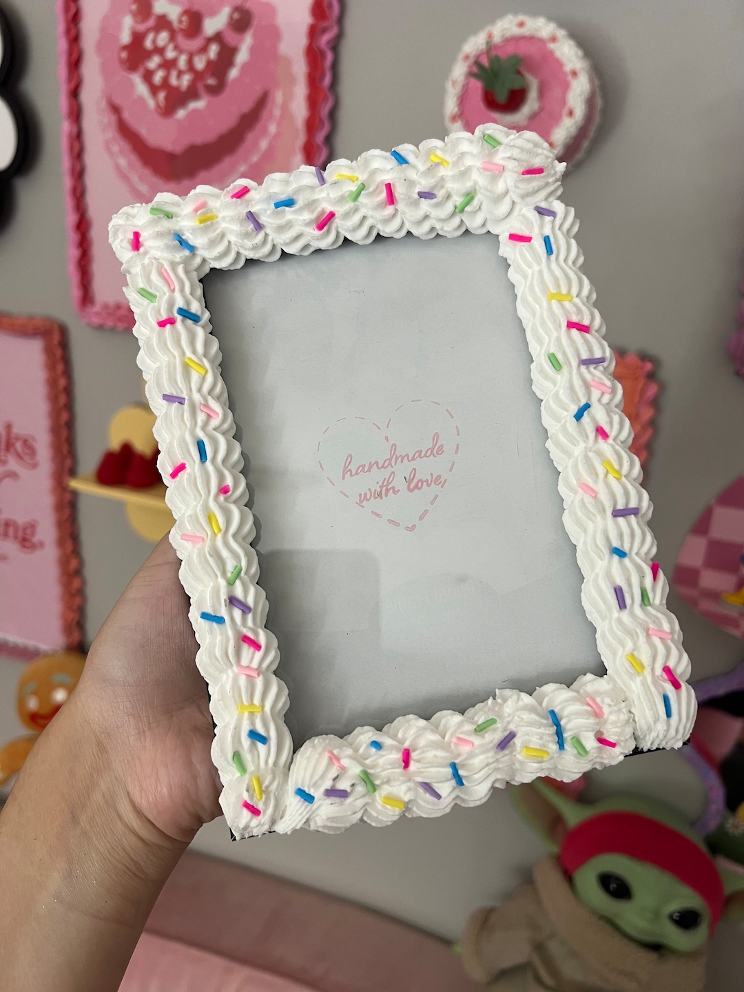 Fake Cake Photo Frame White With Colorful Sprinkles 4x6 / 5x7 / 8x10 ...