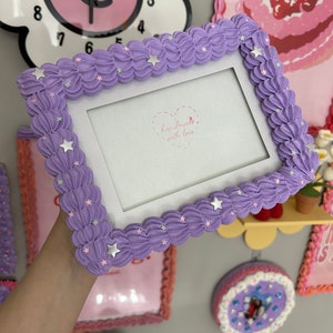 Fake Cake Photo Frame Lilac and Pastel Sprinkles With Pearl Stars 4x6 ...