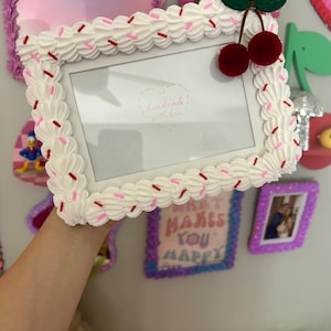 Fake Cake Photo Frame White With Pink and Red Sprinkles and Felt ...