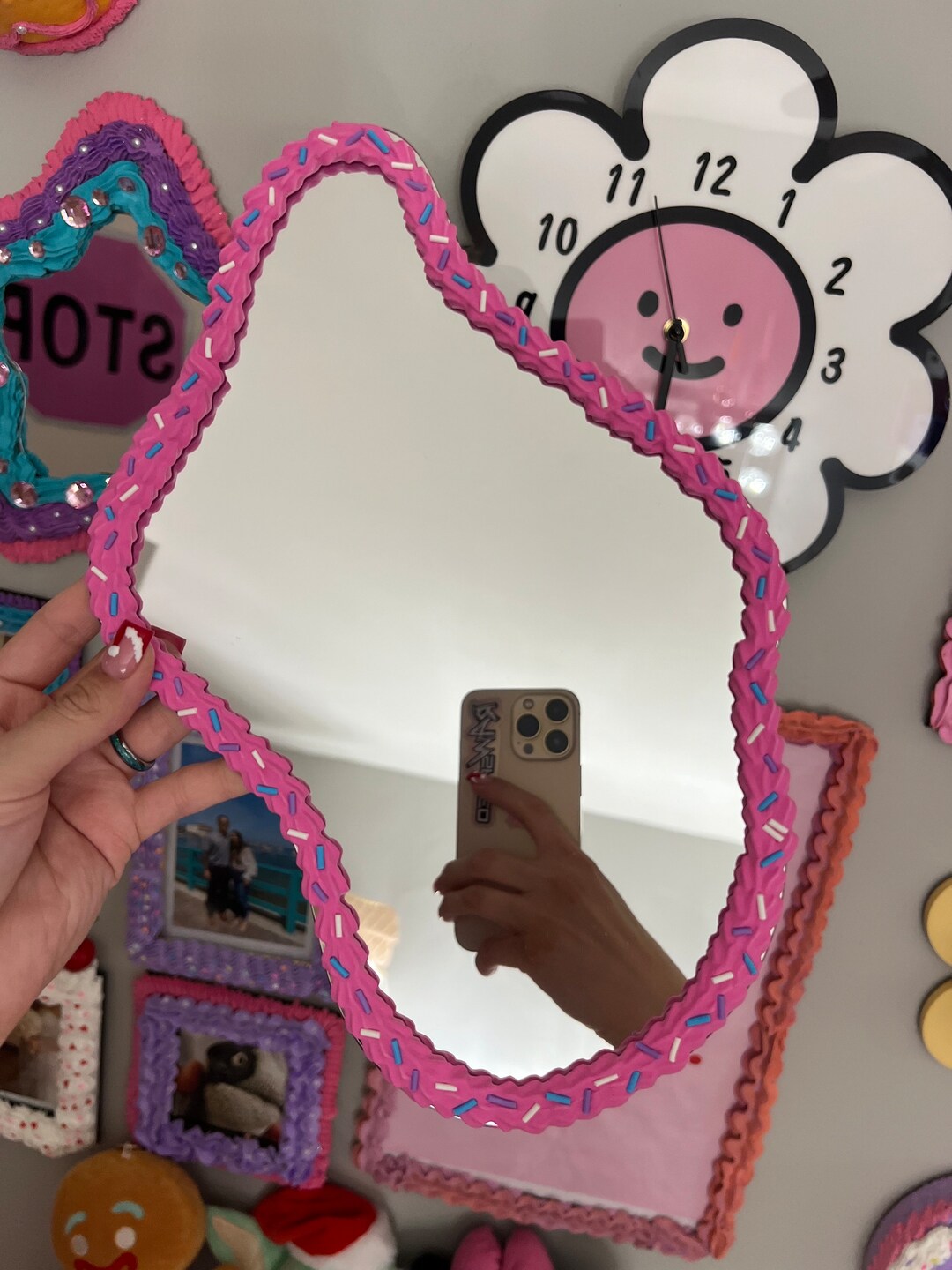Squiggle Mirror Pink With Sprinkles - Etsy