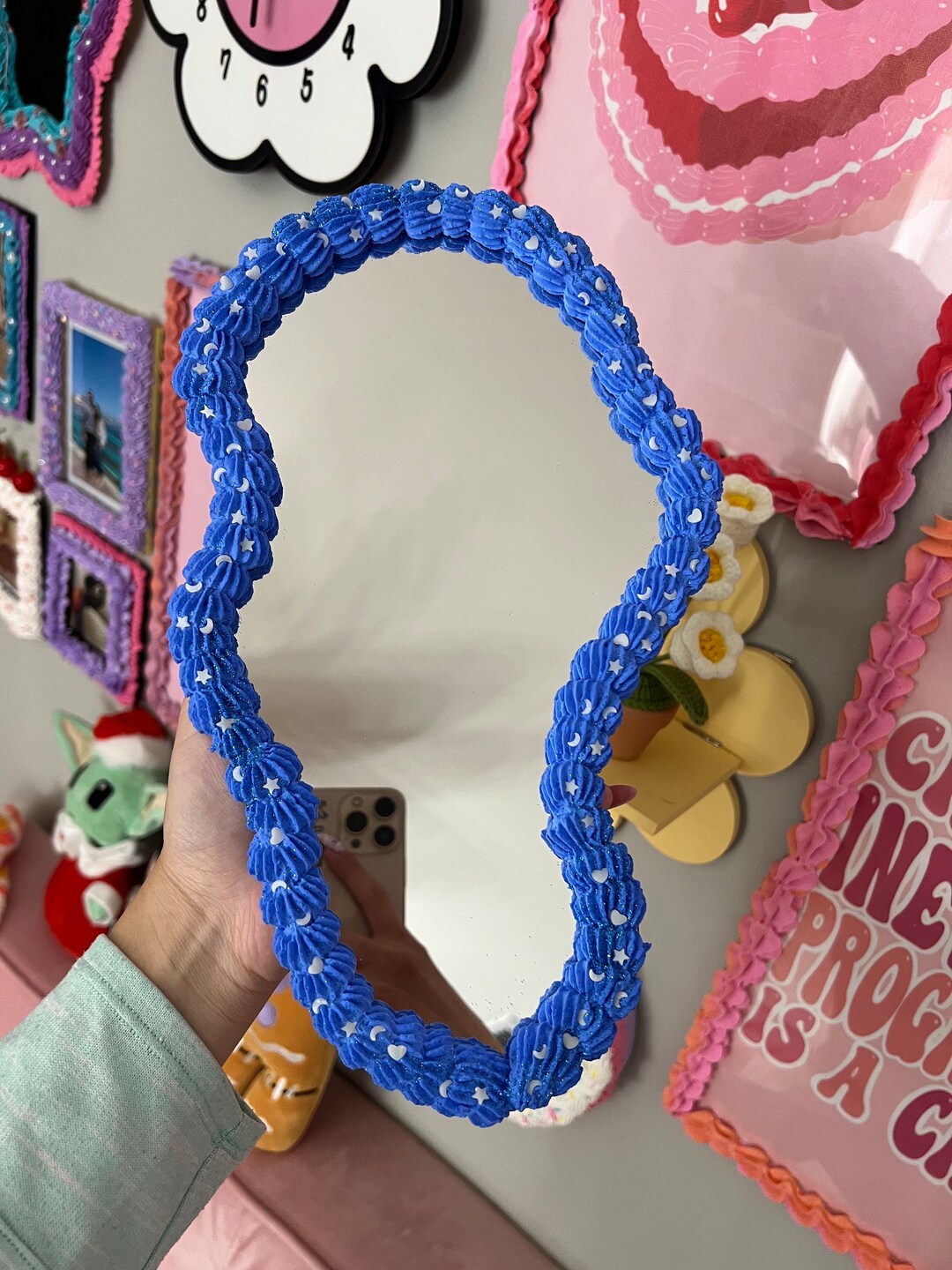 Squiggle Mirror Blue With Glow in the Dark Sprinkles and Glitter - Etsy