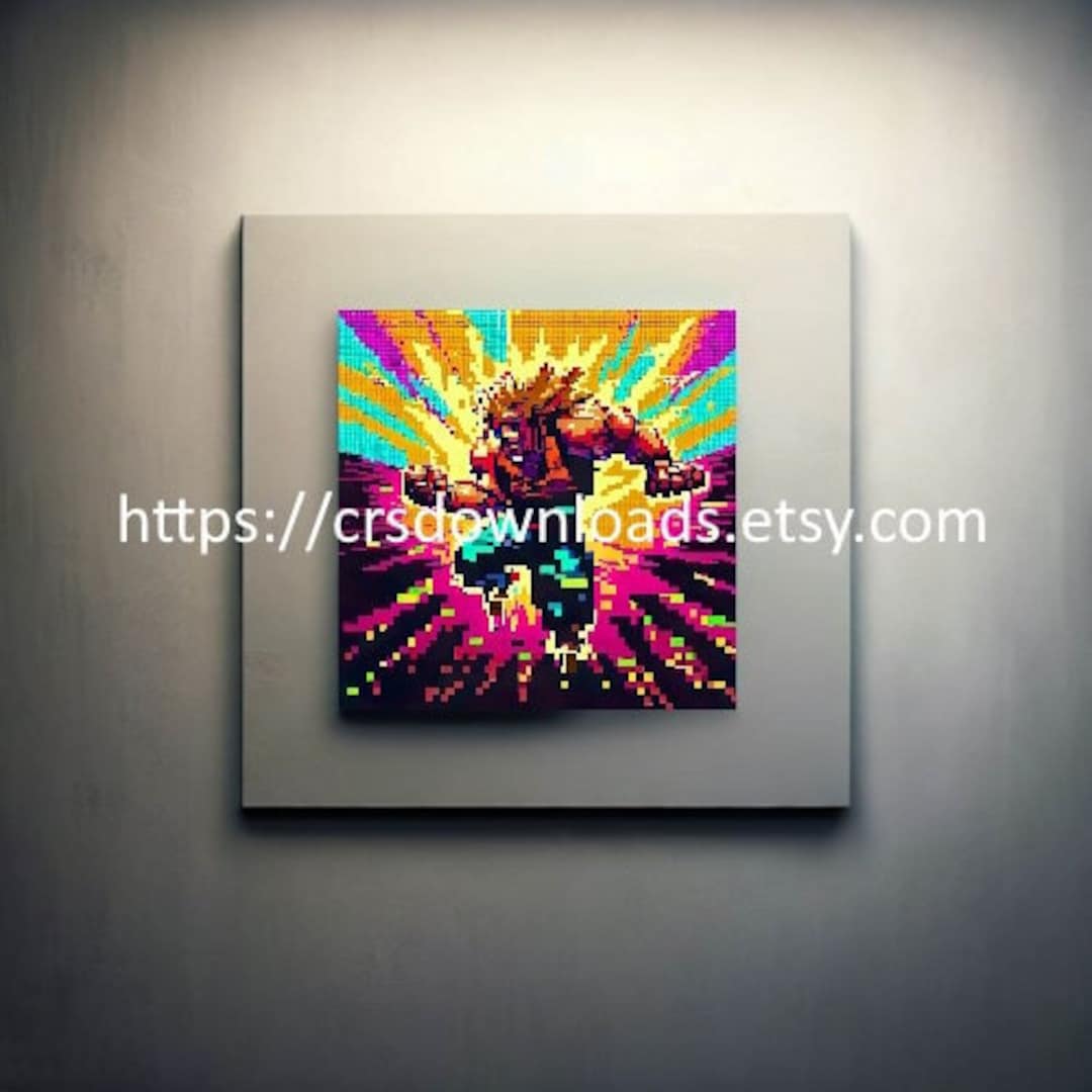 8bit Art Work 8-bit Man Jumping to Attack Digital Download 12 - Etsy