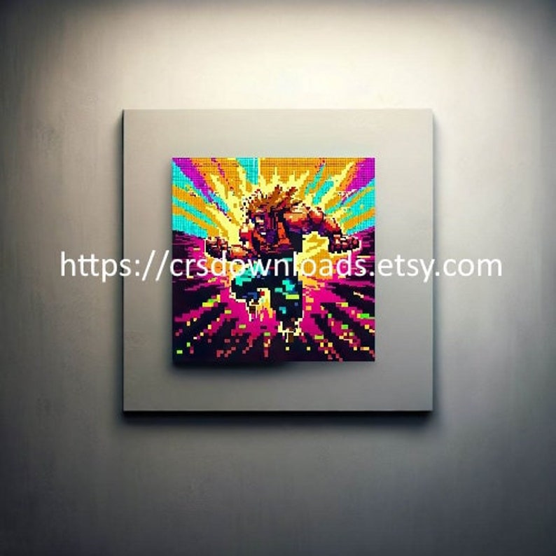 8bit Art Work 8-bit Man Jumping to Attack Digital Download 12 - Etsy