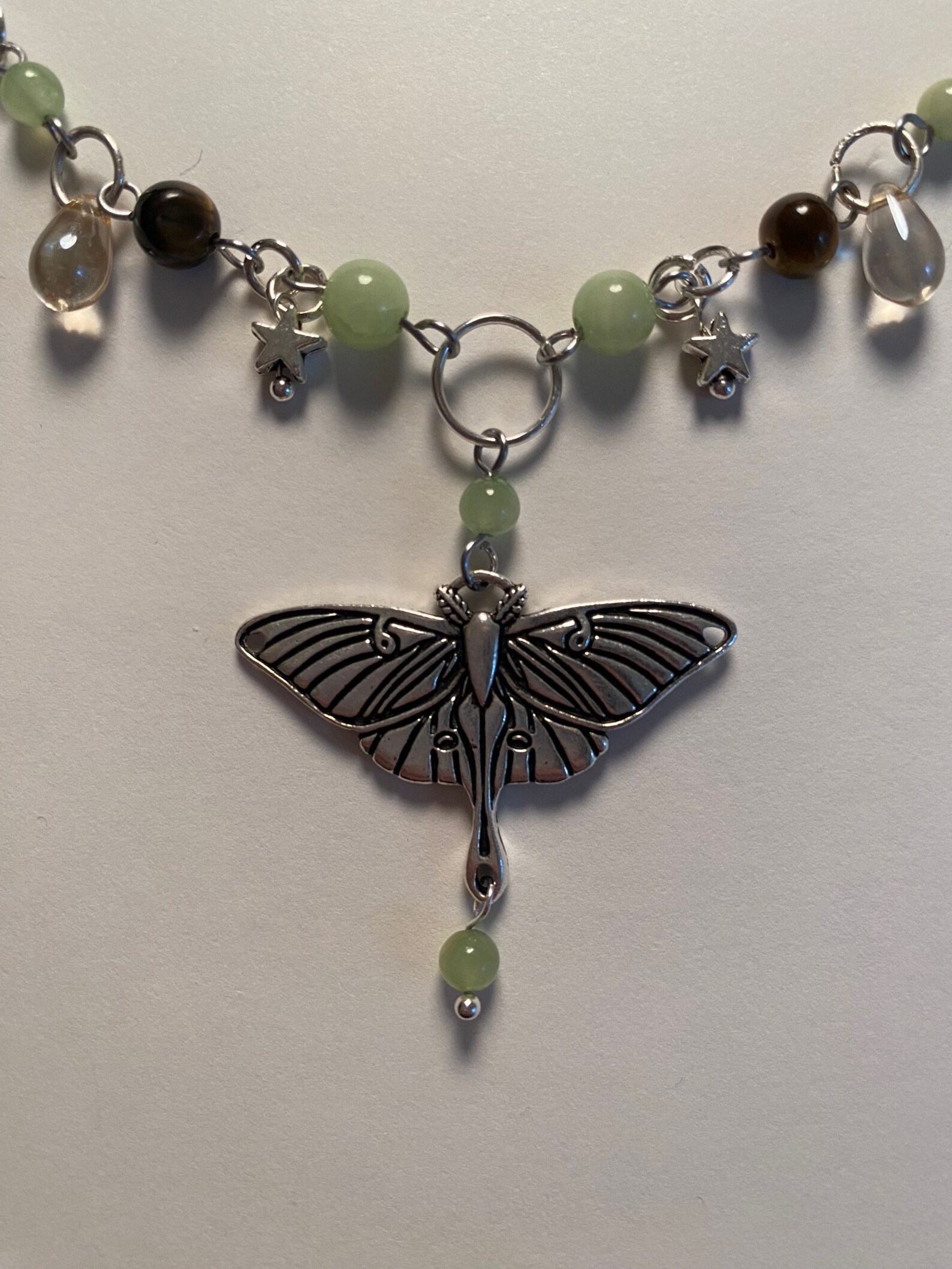 Luna Moth Inspired Necklace Made With Real Crystals and Pearls - Etsy