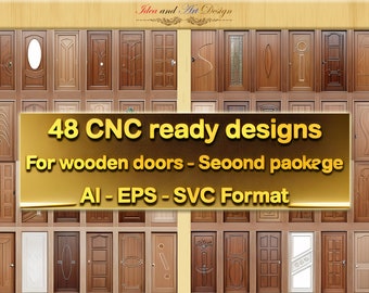 600 CNC Designs for Wooden Doors, Door Outline Cut File, Door Clipart ...