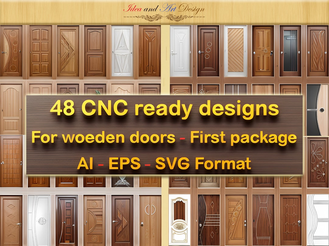 CNC Designs for Wooden Doors, Door Outline Cut File, Door Clipart, CNC ...