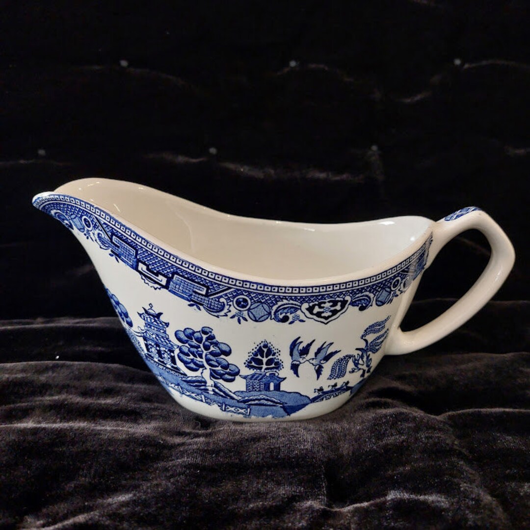 Vintage Myott Old Willow Staffordshire England Blue & White Jug - Etsy