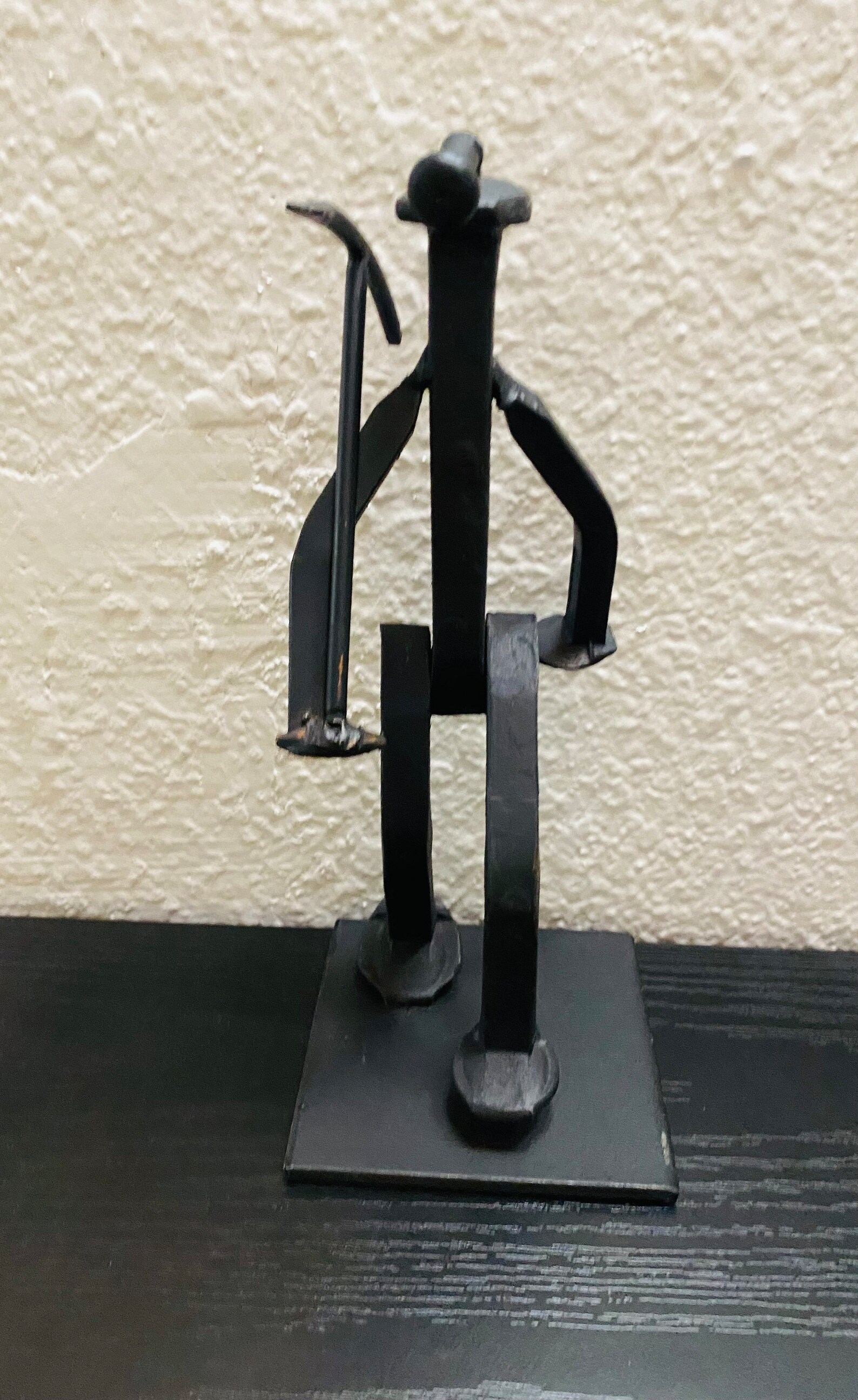 Handcrafted Railroad Track Spike Metal Art MINER Sculpture Unique ...