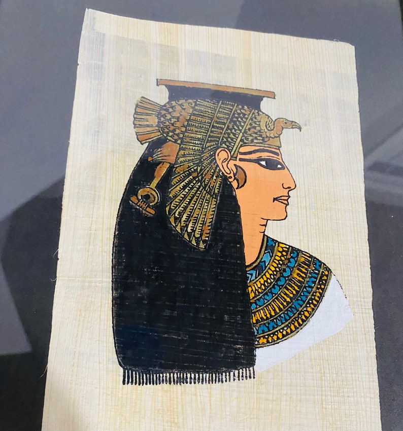 Authentic Ancient Egyptian Papyrus Artwork of Queen Cleopatra-elegantly ...