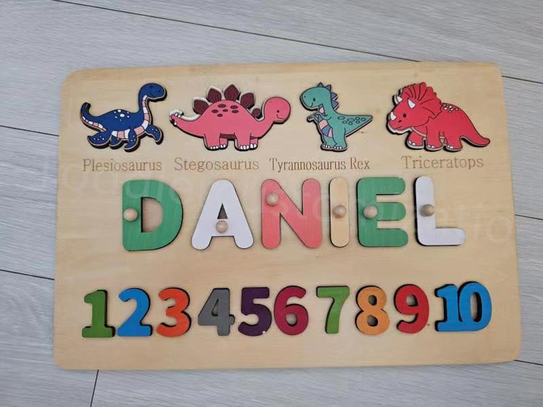 Custom Dinosaur Name Puzzle-dinosaur Nursery Decoration Baby 1 Year Old ...