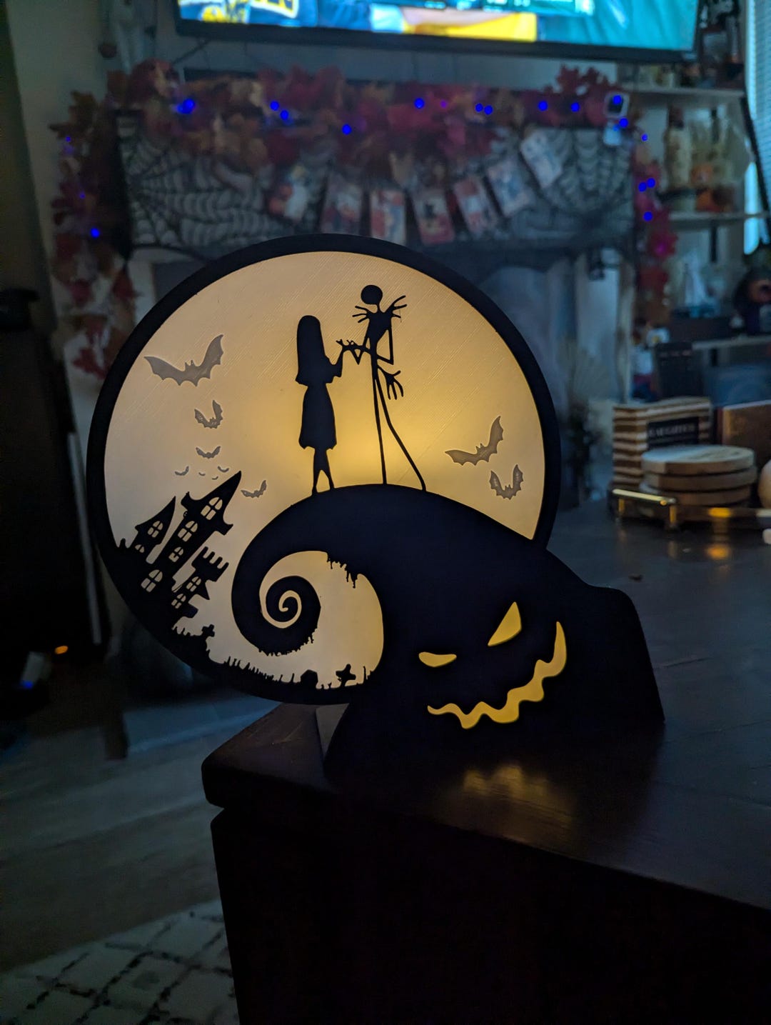 Nightmare Before Christmas (electric) Candle Lit Decoration - Etsy