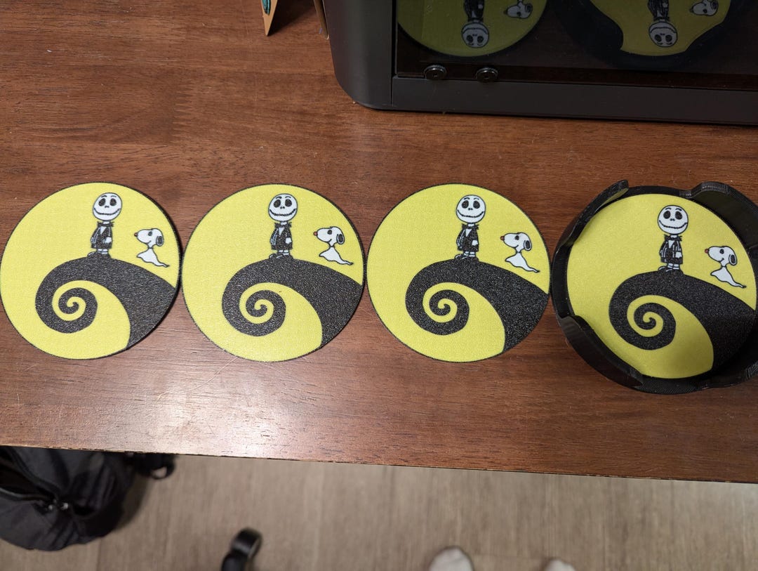 Charlie Brown and Snoopy Meet Nightmare Before Christmas, Drink Coaster ...