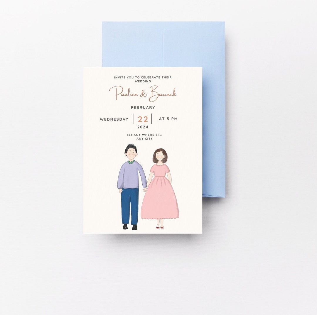 Hand Drawn Wedding Invitation - Etsy