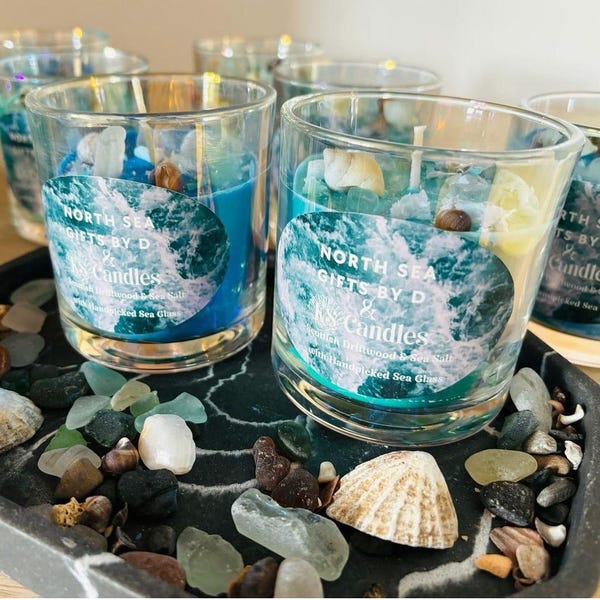 Sea Glass Candle - Etsy
