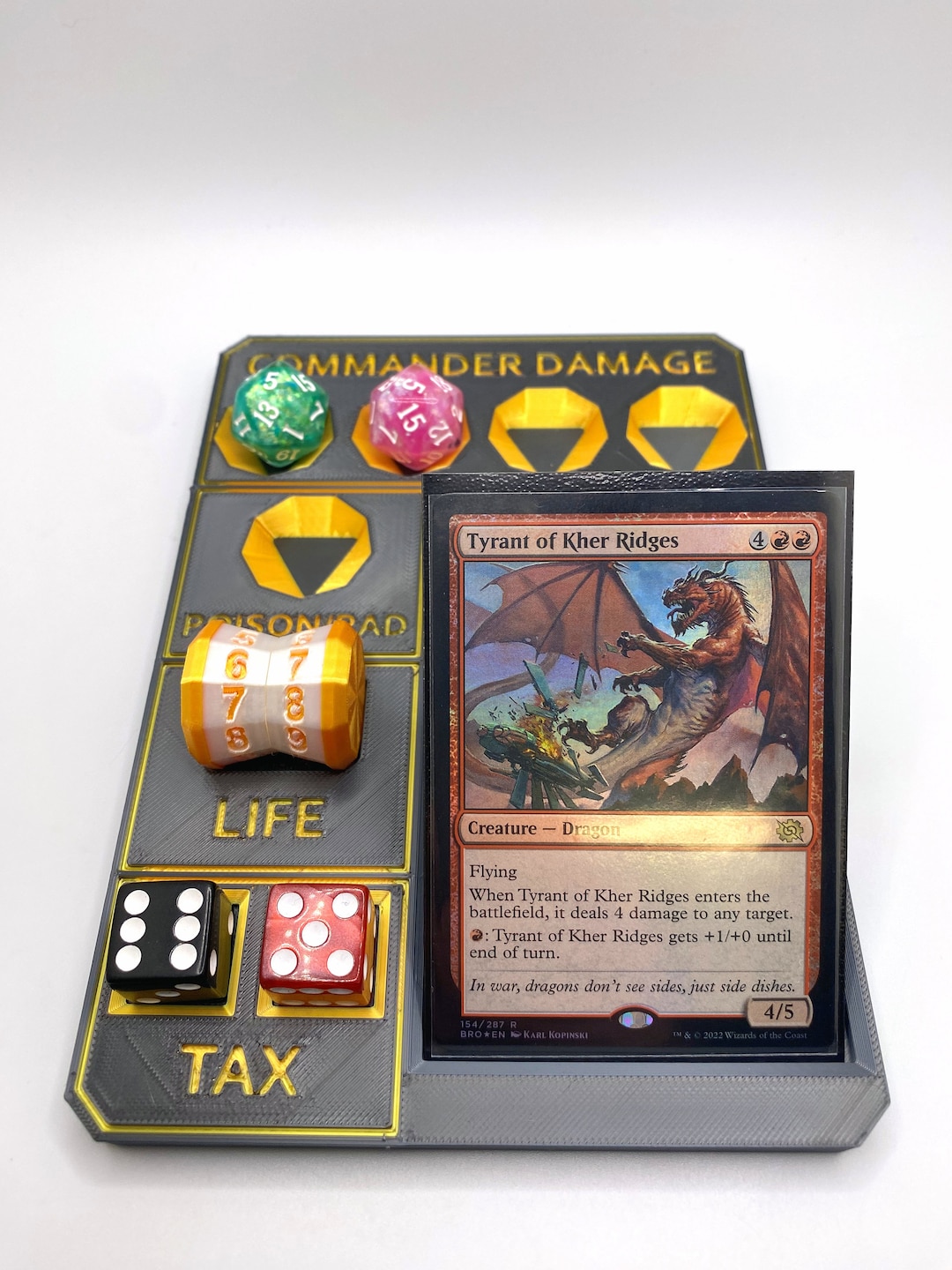 MTG Commander Tray: Damage, Life, Tax Tracker With Card Stand - Etsy