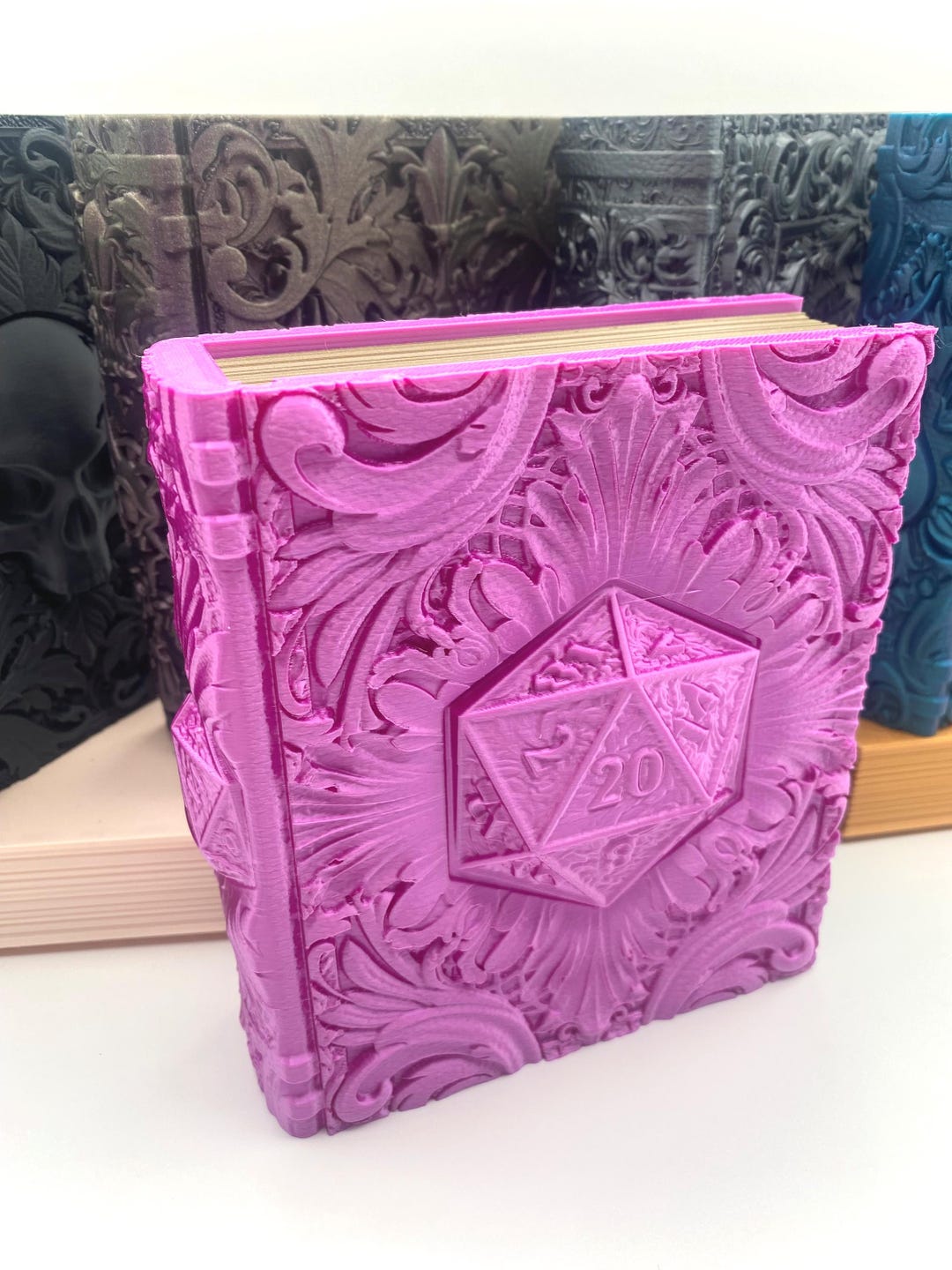 D20 Critical Success Tome Dnd Dice Storage Tray | 3D Printed Book Box ...