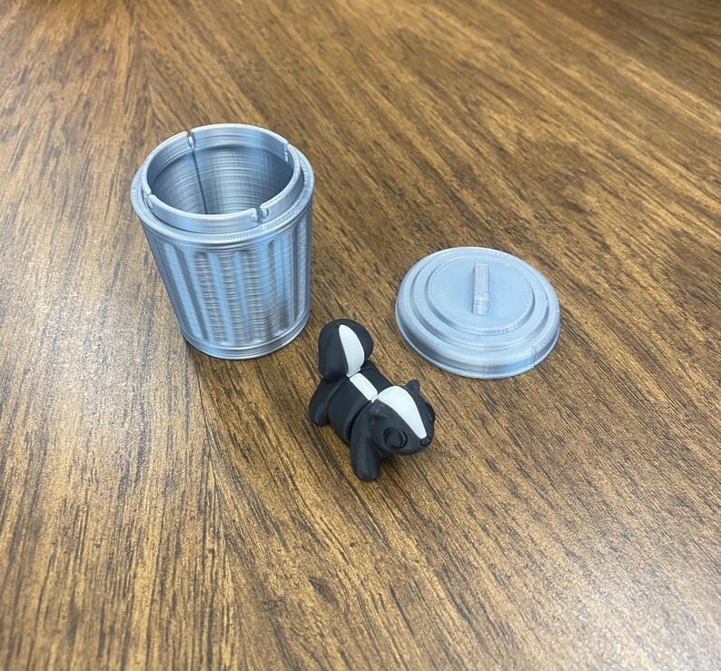 Trash Animals 3D Printed Opossum, Skunk & Raccoon Trash Can Figurines ...