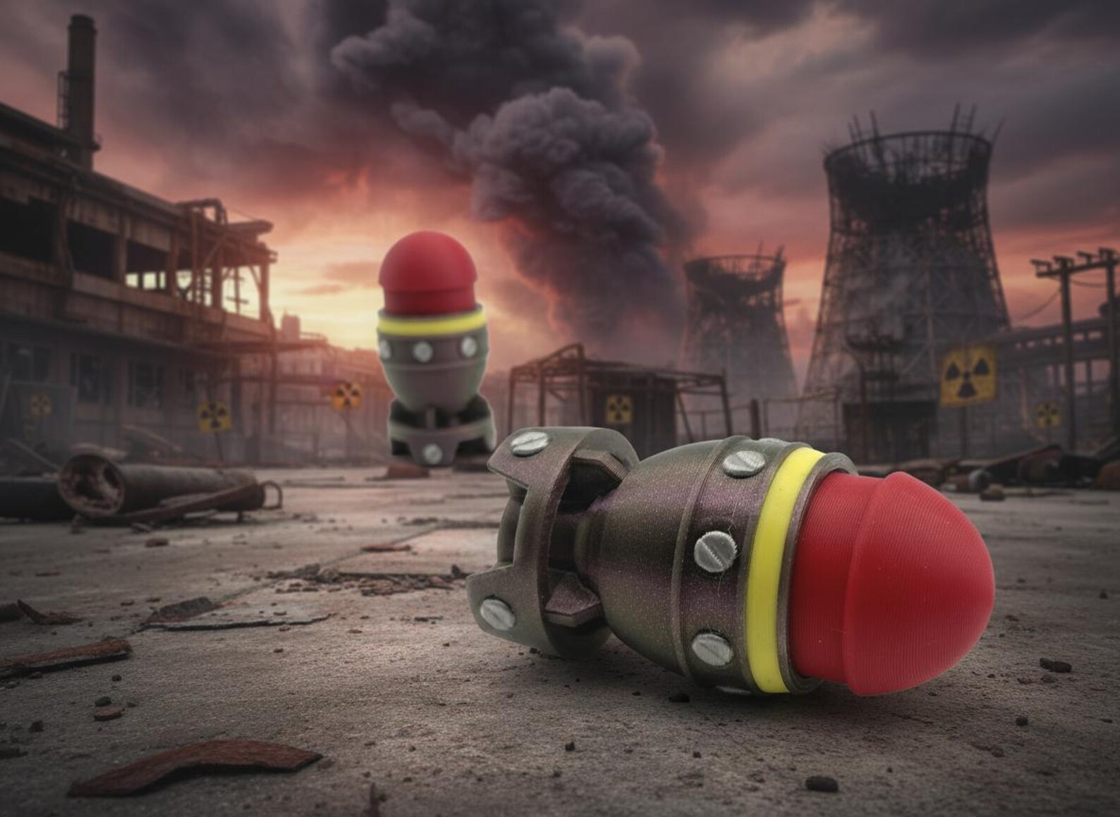 Mini Nuke Fidget Clicker | 3D Printed Tiny Atomic Bomb Button - Etsy