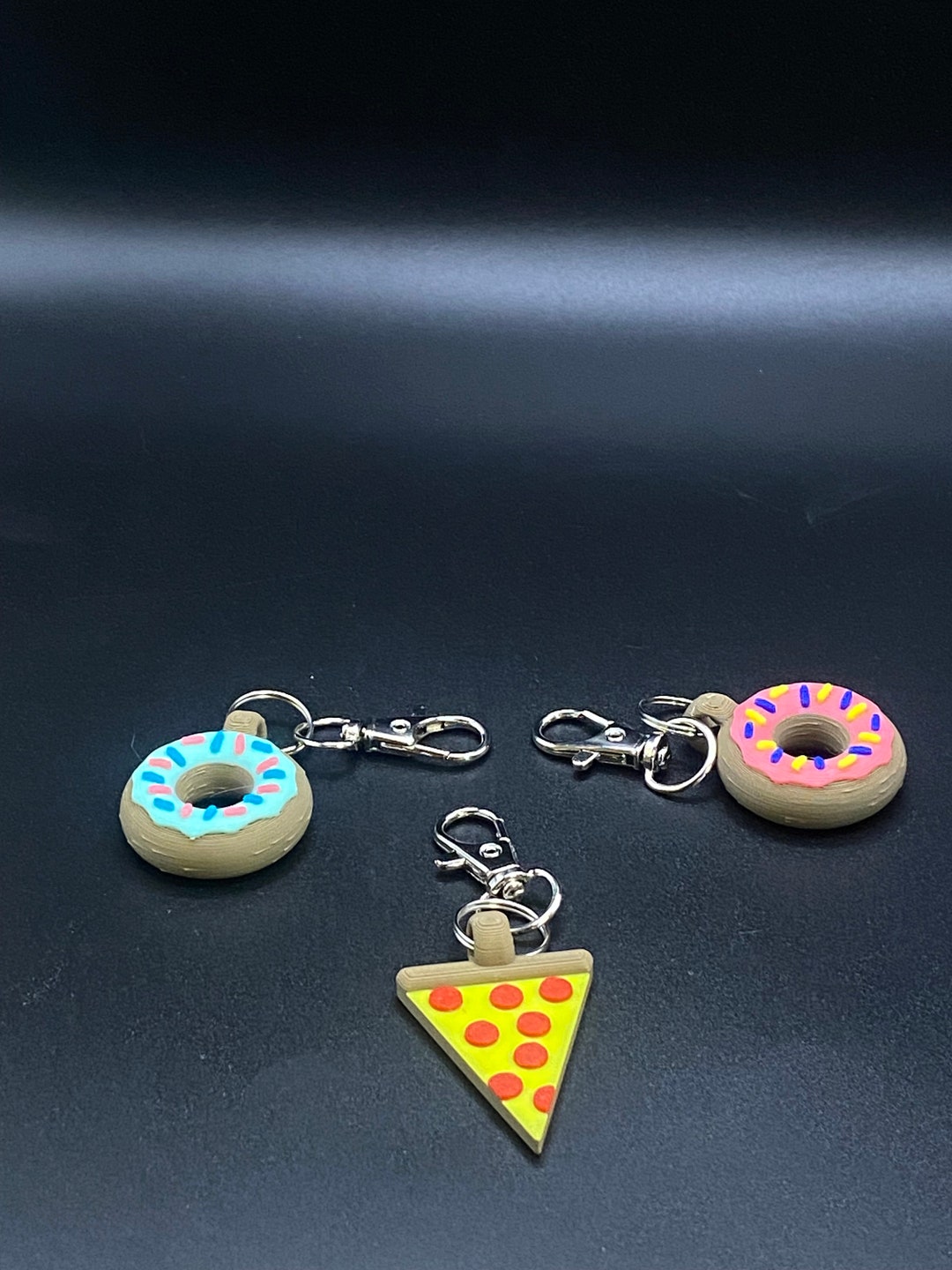 Donut Keychain Pizza Keychains 3D Printed Keychains Custom Keychain ...