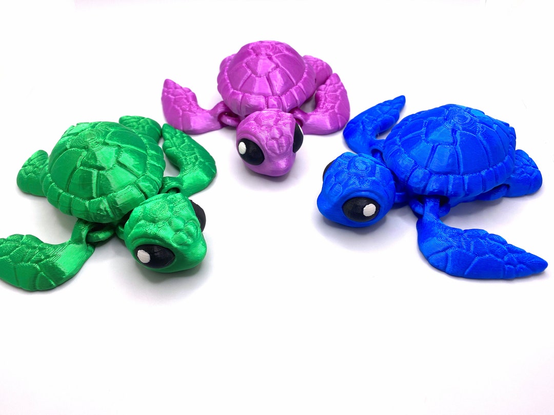 Sea Turtle 3D Printed Articulated Fidget Figurine - Etsy