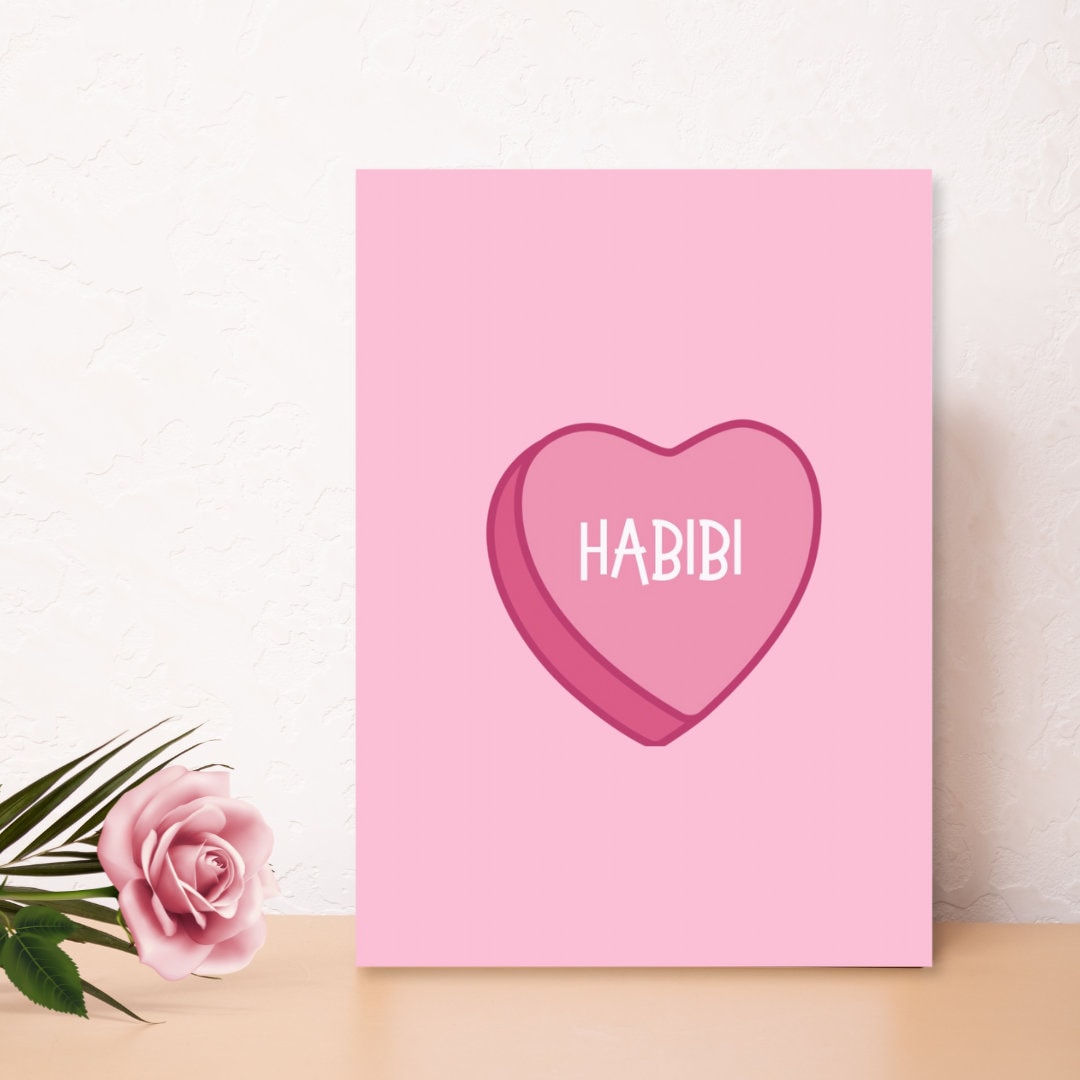 Cute Arabic Habibi Candy Greeting Card Arabic Greeting Card/habibi ...