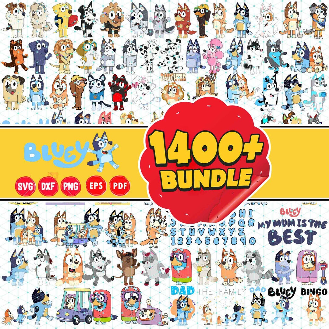 1400 File Bluey Bundle Bluey Cut Files for Cricut Bluey - Etsy Australia