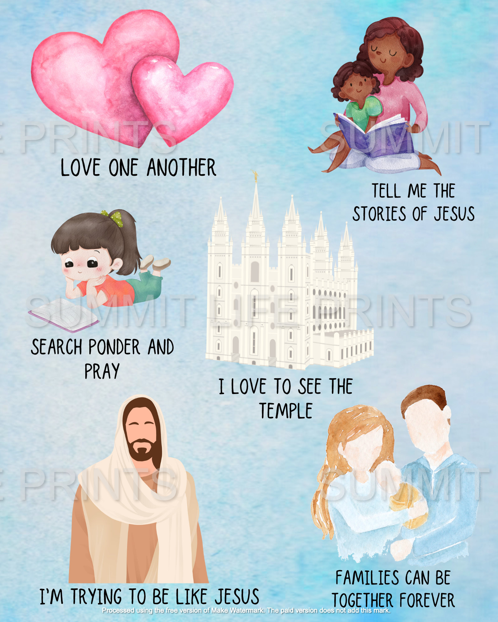 LDS Primary Songs Wall Art - Printable Children's Room Decor in 5X7 ...