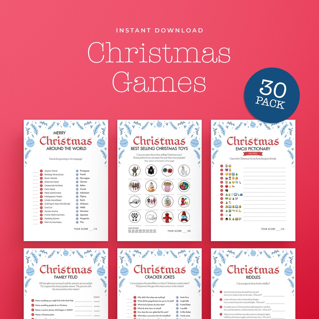 Christmas Games and Activities Bundle | Thirty Pack | Instant Download ...