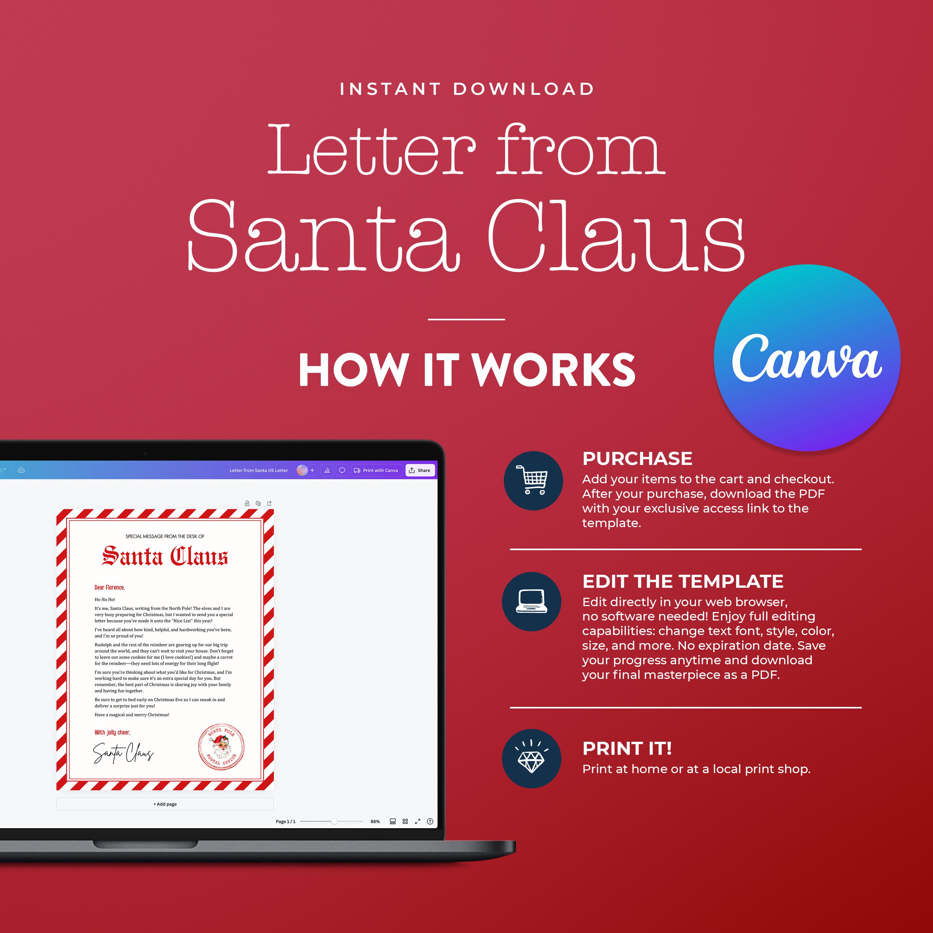 Editable Letter From Santa | Personalized Christmas Letter | Fun ...