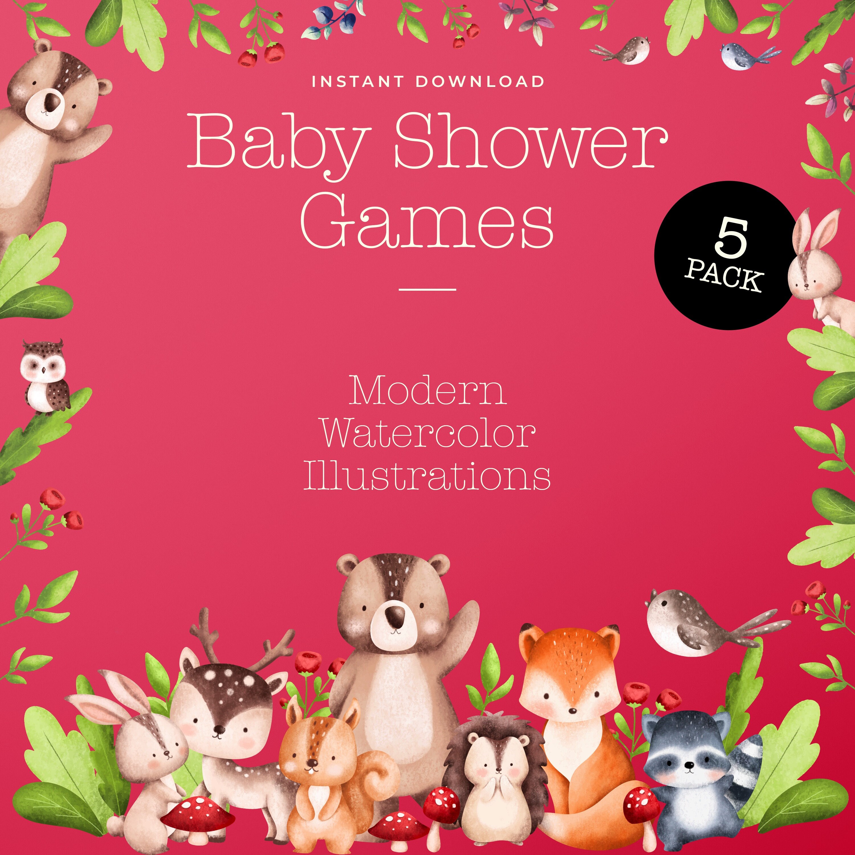 Baby Shower Games and Activities Bundle Funny Pack Instant - Etsy