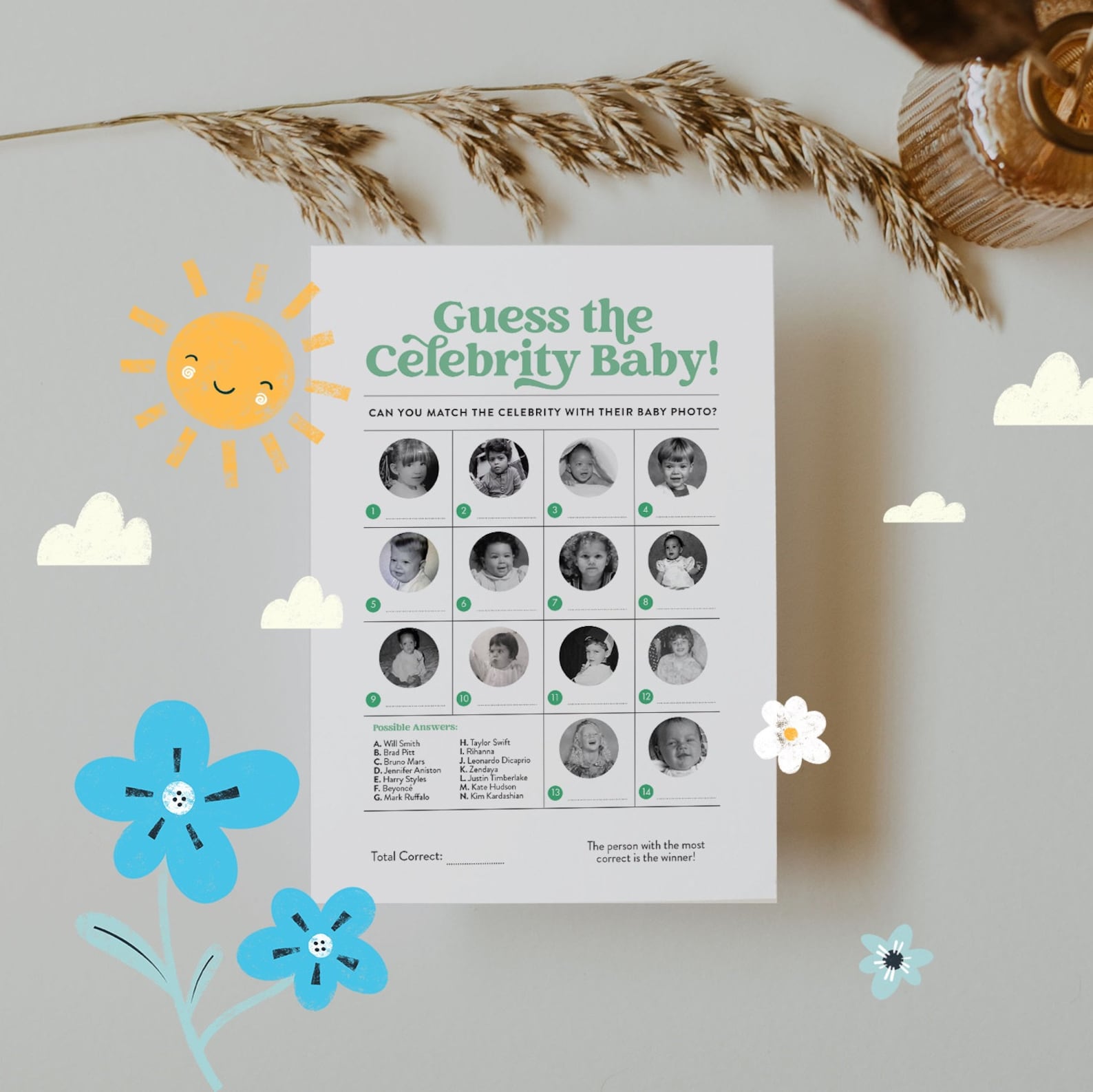 Guess the Celebrity Baby | Baby Shower Game | Funny Baby Shower ...