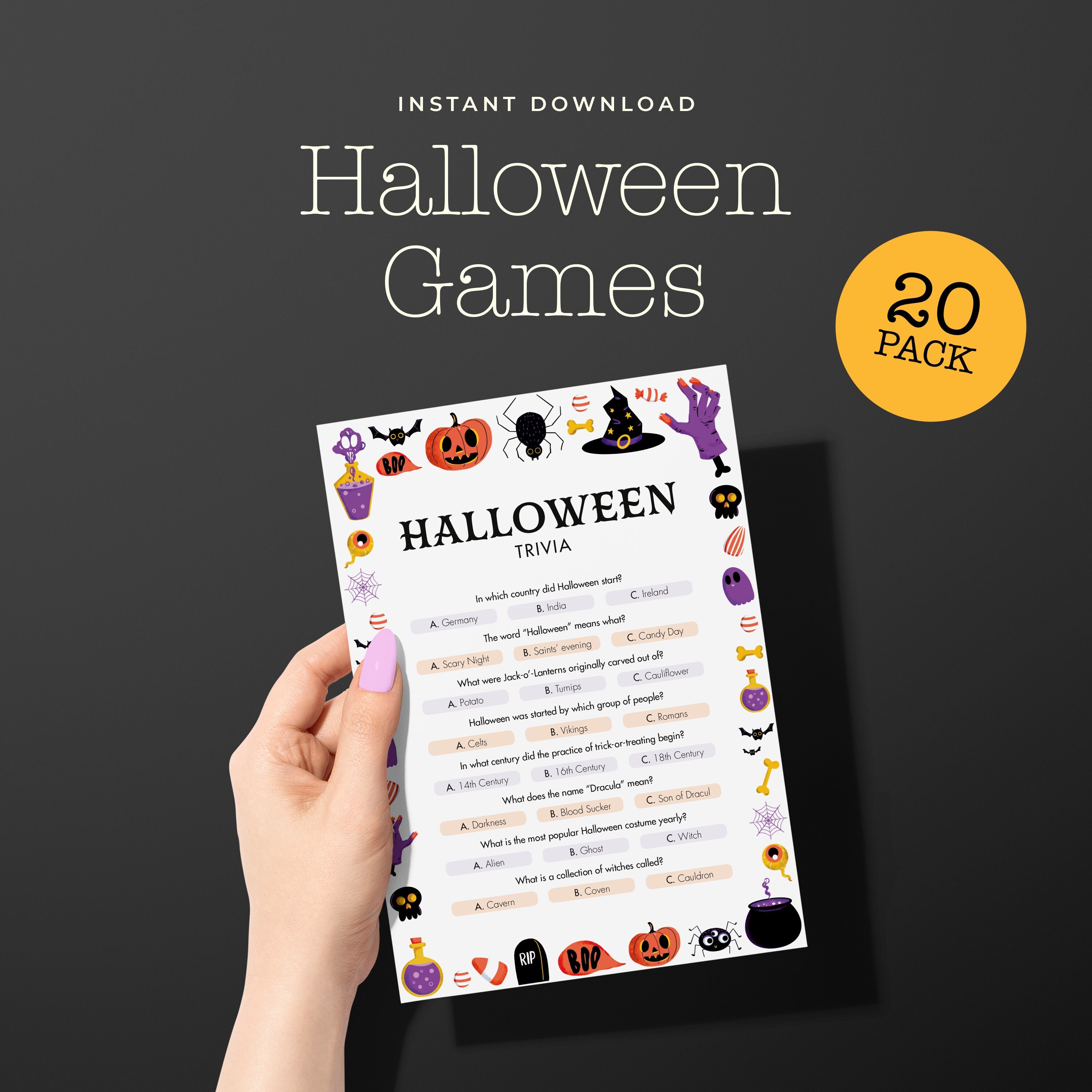 Halloween Games 20 Pack Bundle | Funny Pack | Spooky Halloween Games ...