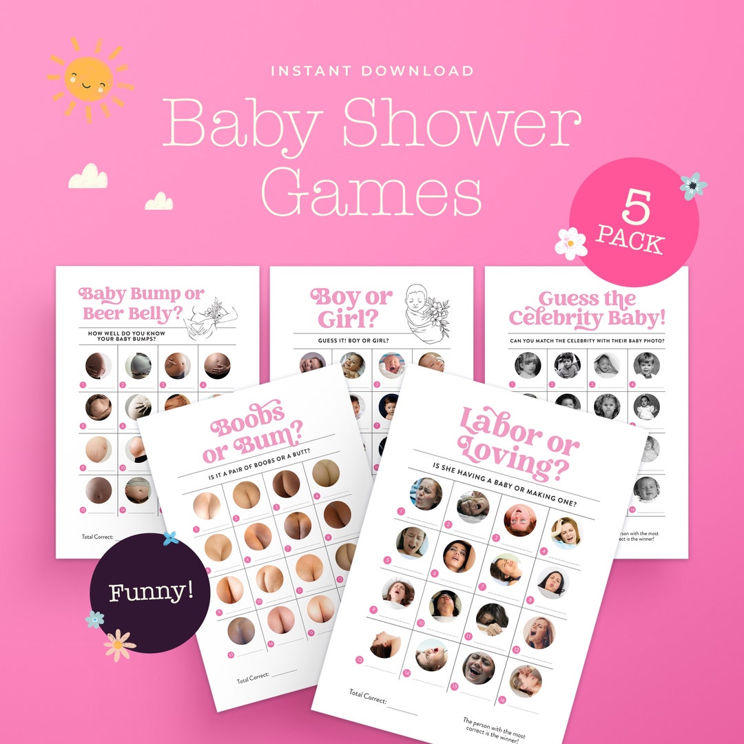 Baby Shower Games and Activities Bundle | Funny Pack | Instant Download ...