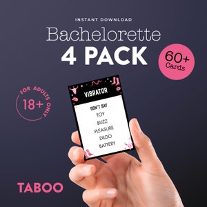 Ultimate Bachelorette Party Four Pack | Rude Pictionary | Dirty Taboo ...