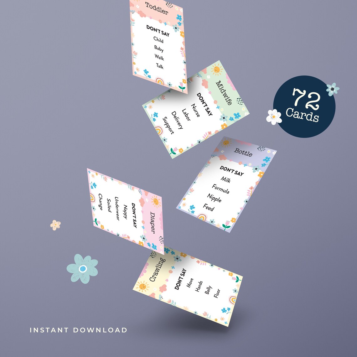 Baby Shower Taboo Game | Guess My Word Game | Printable Baby Shower ...