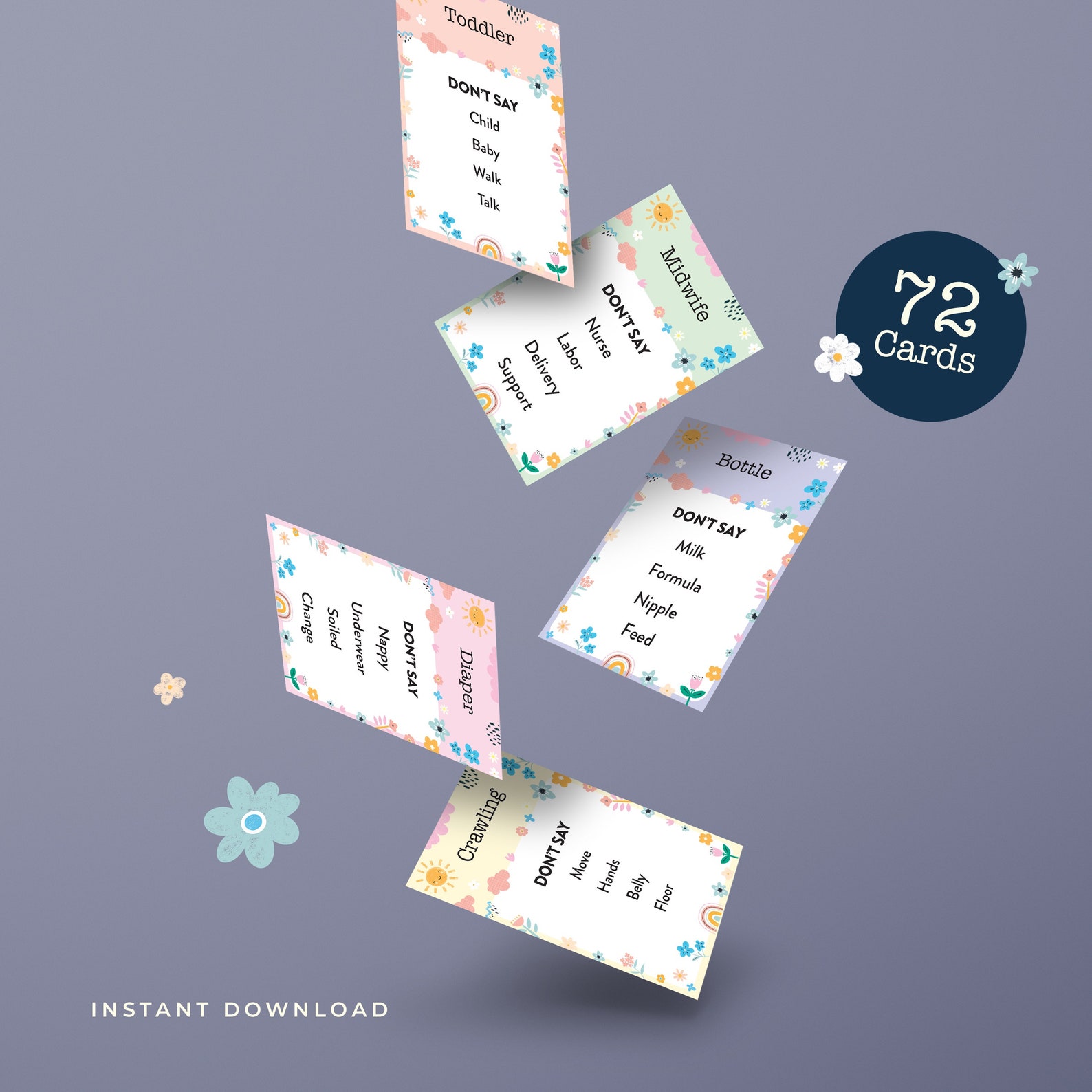 Baby Shower Taboo Game | Guess My Word Game | Printable Baby Shower ...