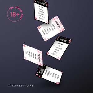 Bachelorette Party Taboo Game - Printable 60+ Cards | Dirty Adult Fun | Instant Download | Girls ...