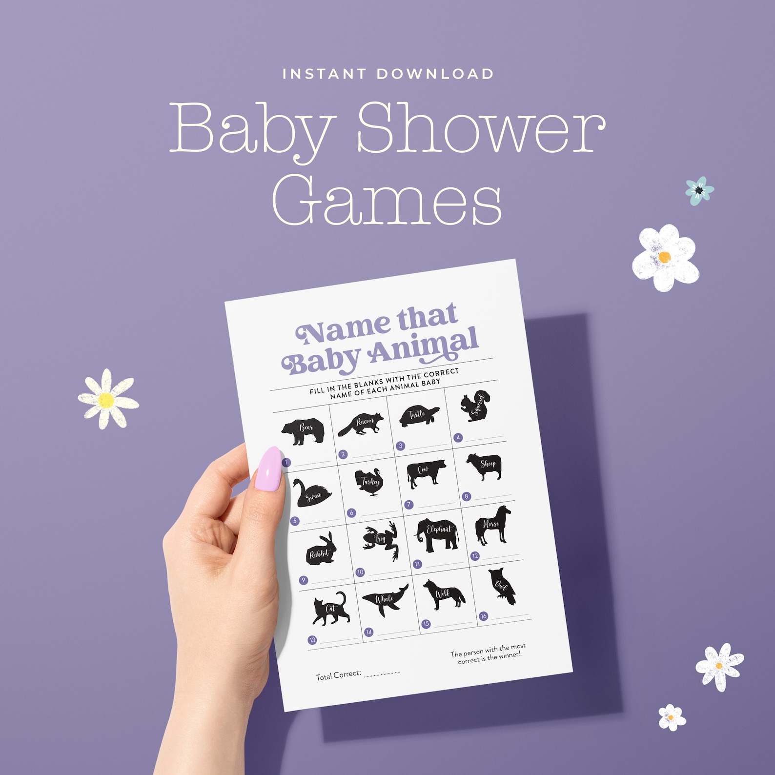 Name That Baby Animal Baby Shower Game | Funny Baby Shower | Printable ...