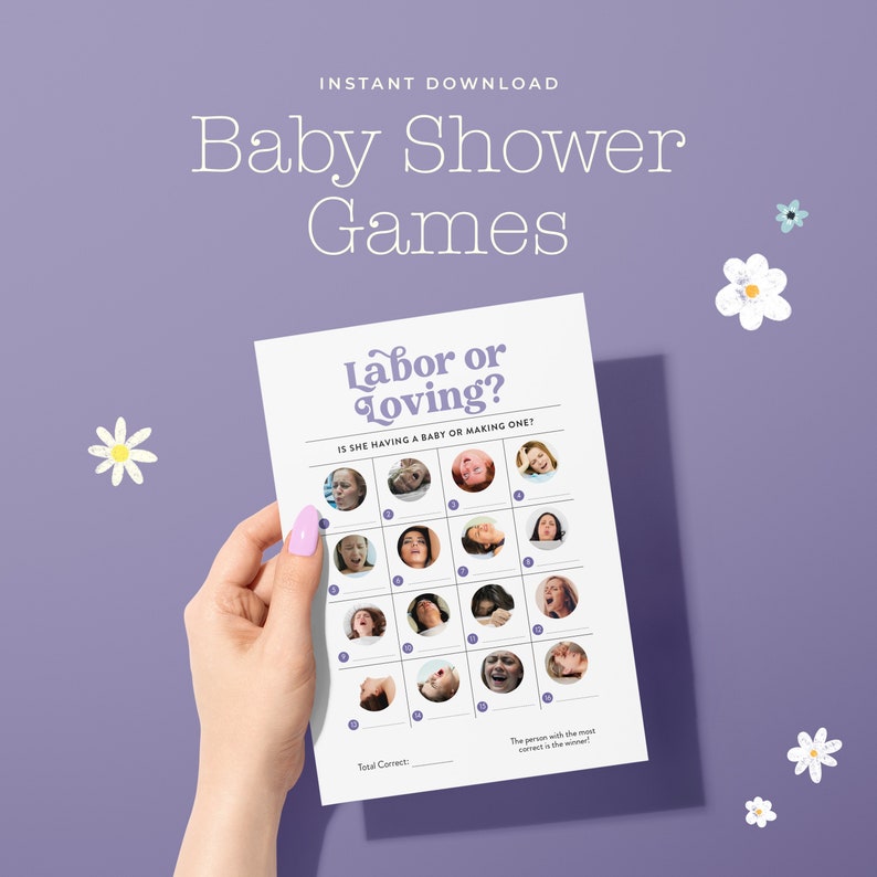 Baby Shower Labor or Loving Game | Funny Baby Shower | Printable Baby ...