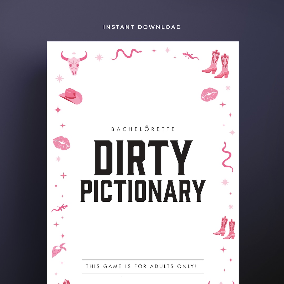 Bachelorette Party Pictionary Game | Rude Pictionary | Printable Dirty ...