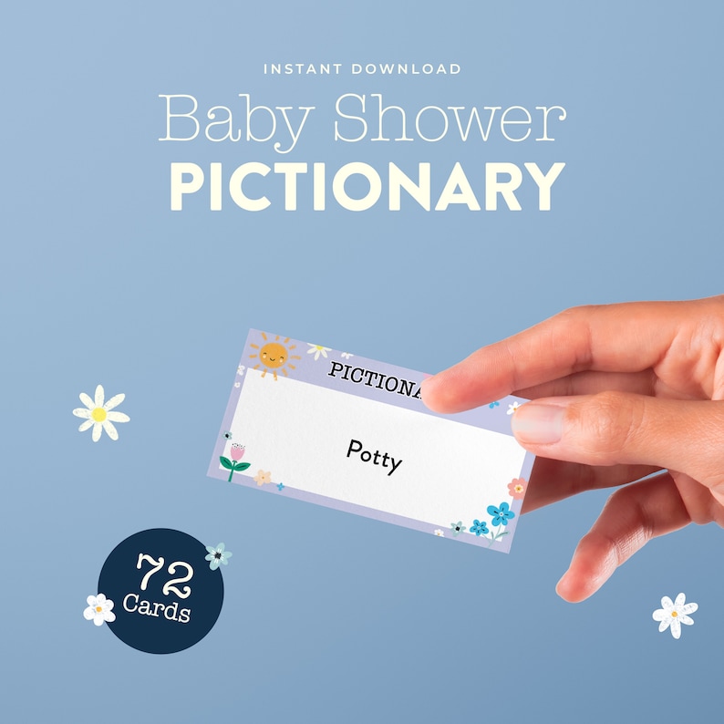 Baby Shower Pictionary Game | Baby Shower Drawing Game | Printable Baby ...
