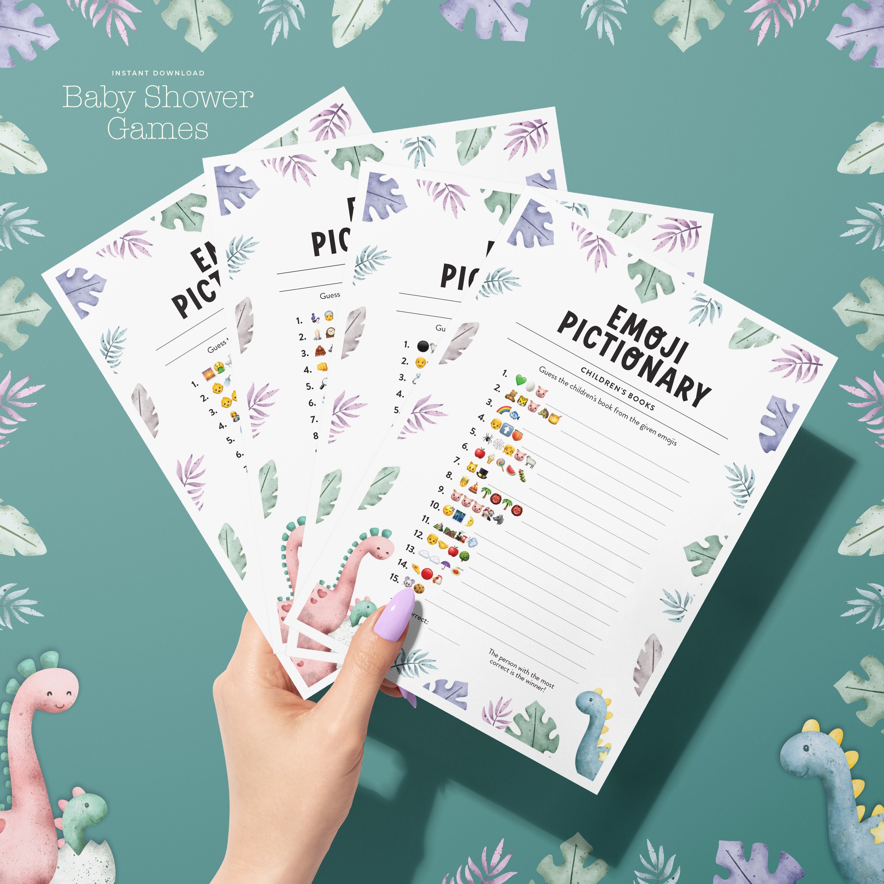 Baby Shower Emoji Pictionary Bundle | Funny Pack | Emoji Quiz Games ...