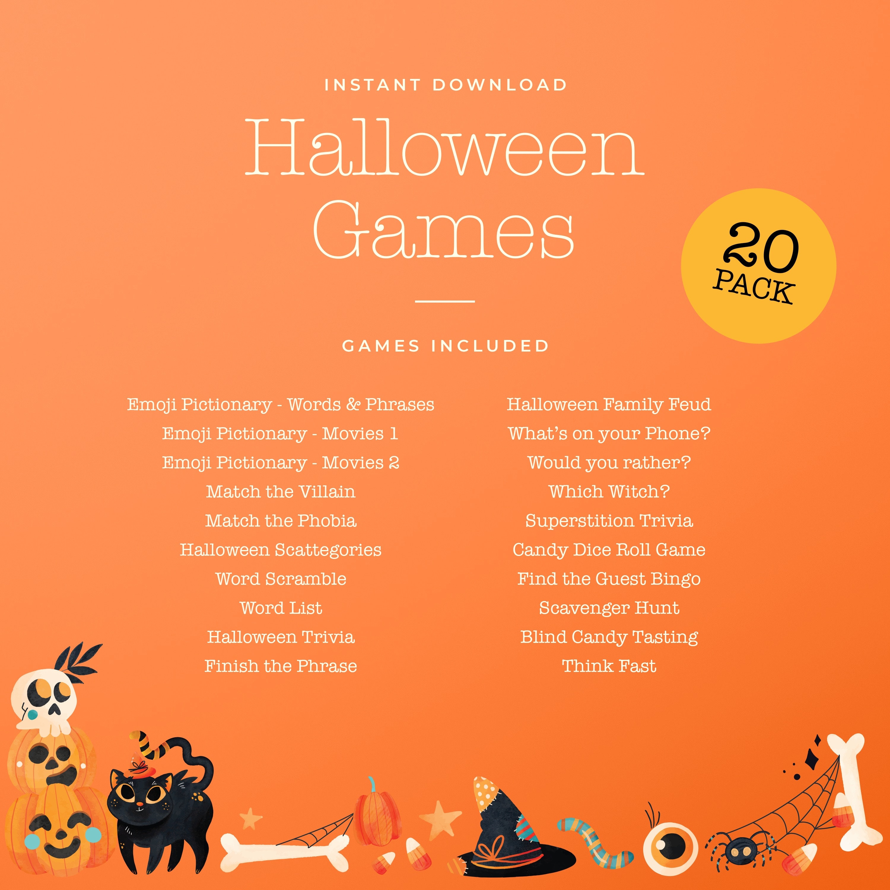 Halloween Games 20 Pack Bundle | Funny Pack | Spooky Halloween Games ...